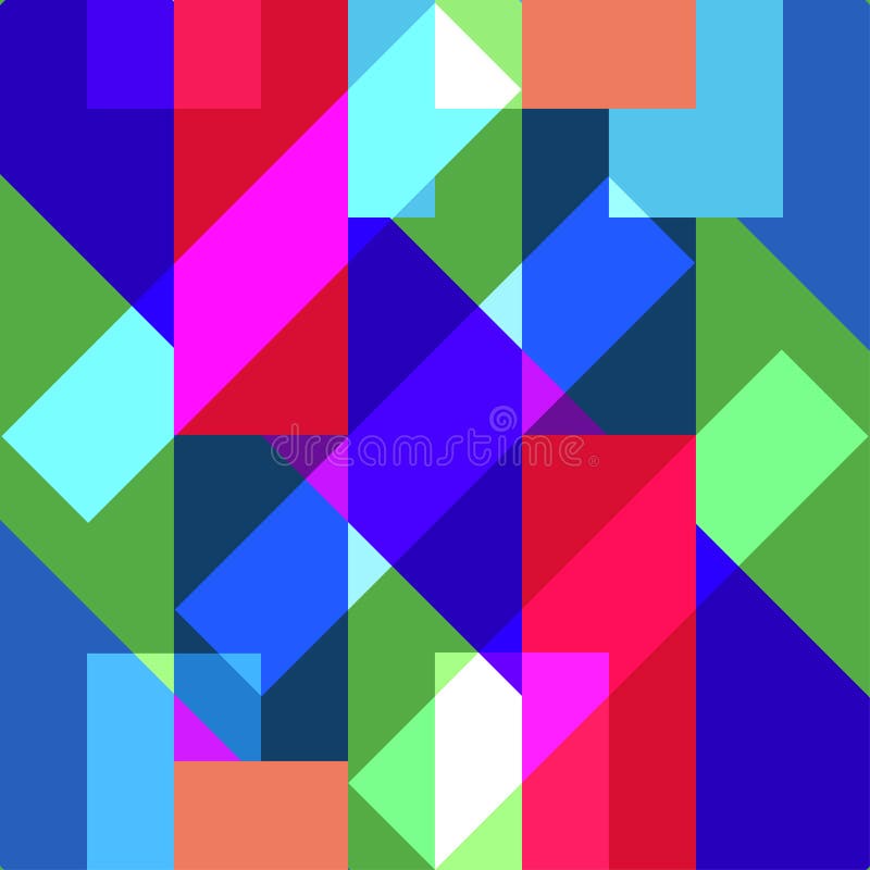 Squares And Geometric Shapes Pattern Stock Illustration - Illustration ...