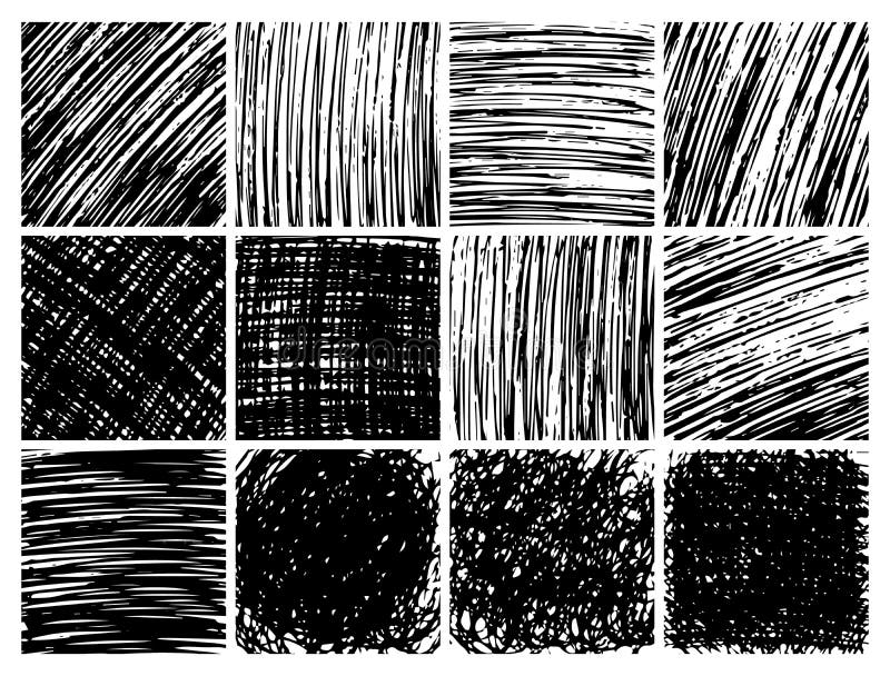 Hand Drawn Scribble Backgrounds Big Set Stock Vector - Illustration of ...