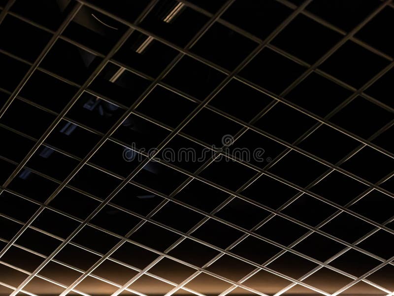 Wooden Ceiling Lining in the Shape of Diamonds. Stock Image - Image of ...