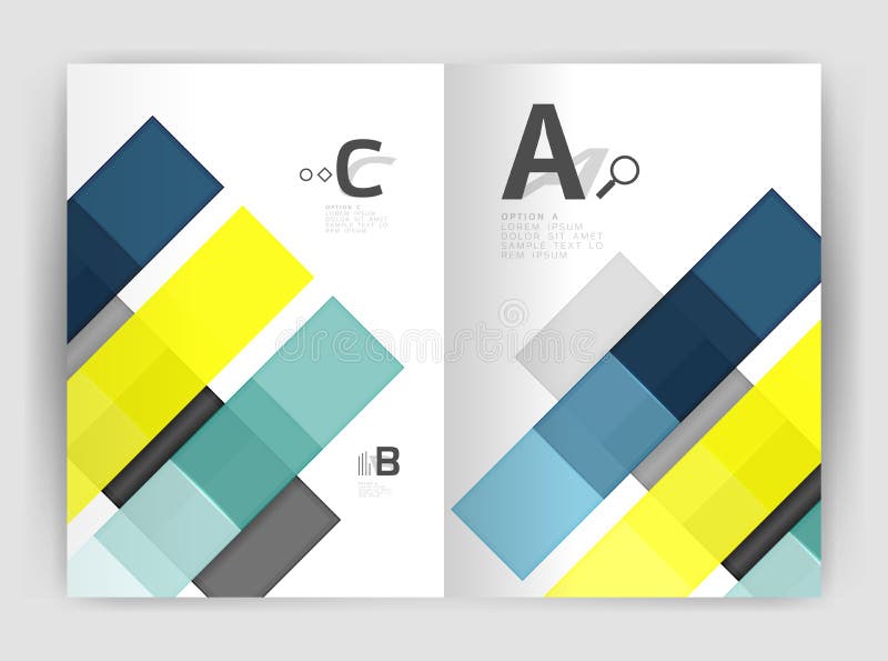 Squares and Rectangles A4 Brochure Template Stock Illustration ...