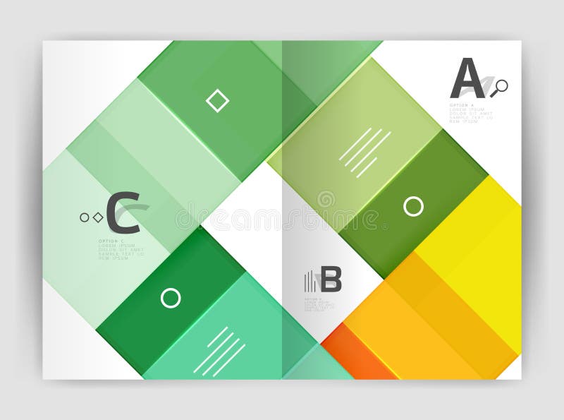 Squares and Rectangles A4 Brochure Template Stock Vector - Illustration ...
