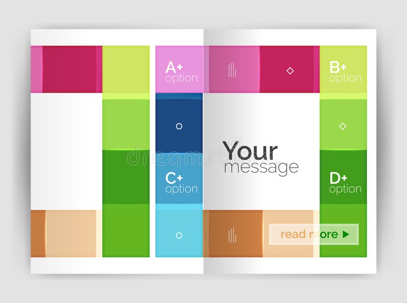 Squares and Rectangles A4 Brochure Template Stock Vector - Illustration ...