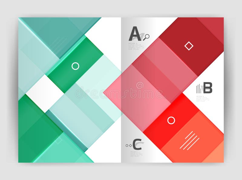 Squares and Rectangles A4 Brochure Template Stock Vector - Illustration ...