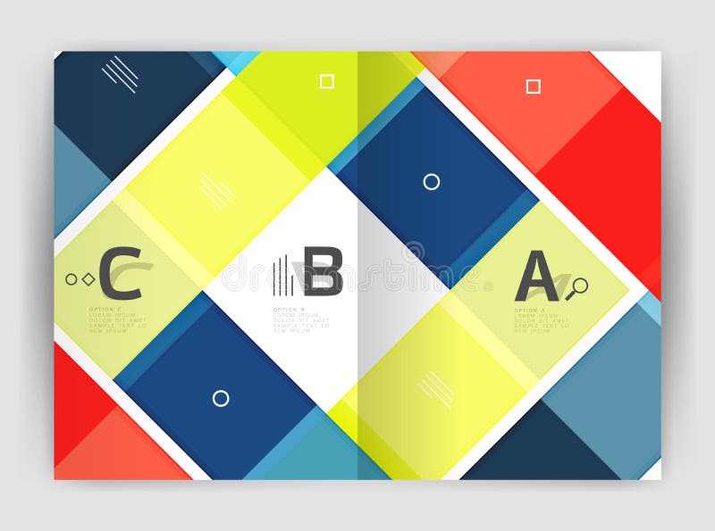 Squares and Rectangles A4 Brochure Template Stock Vector - Illustration ...