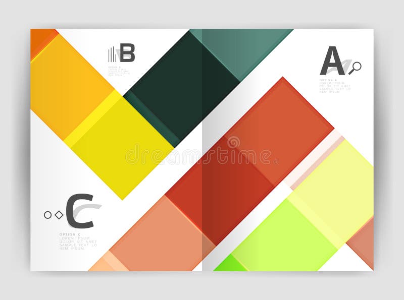 Squares and Rectangles A4 Brochure Template Stock Vector - Illustration ...