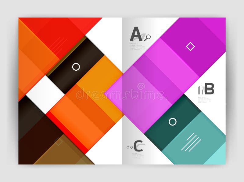 Squares and Rectangles A4 Brochure Template Stock Vector - Illustration ...