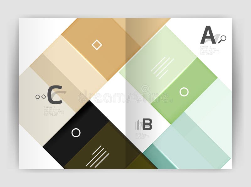 Squares and Rectangles A4 Brochure Template Stock Illustration ...