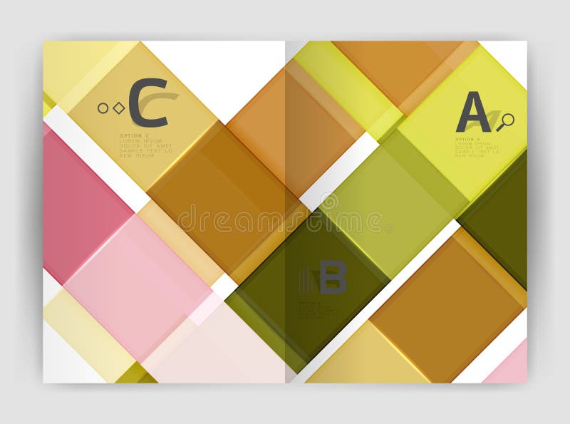 Squares and Rectangles A4 Brochure Template Stock Illustration ...