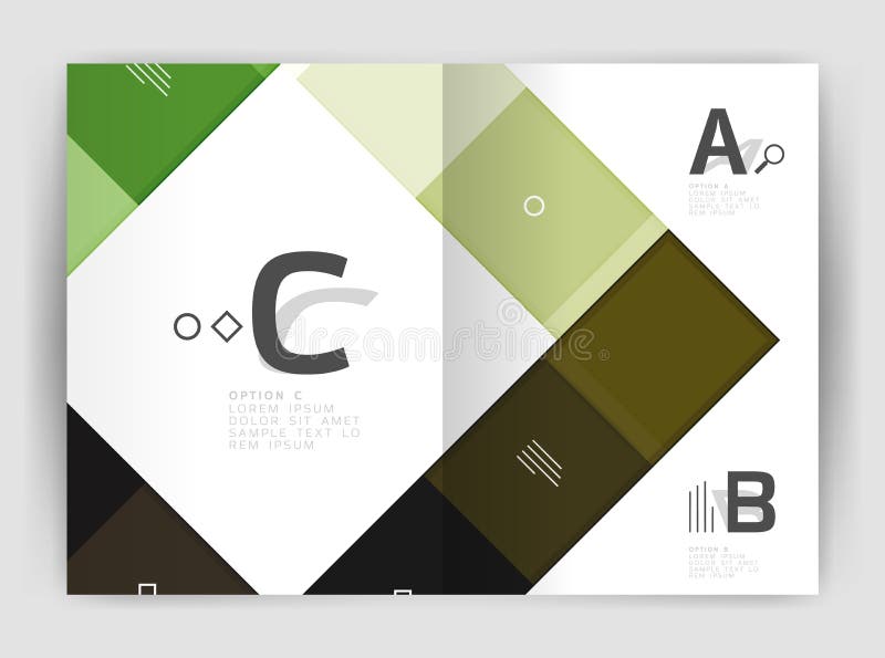 Squares and Rectangles A4 Brochure Template Stock Illustration ...