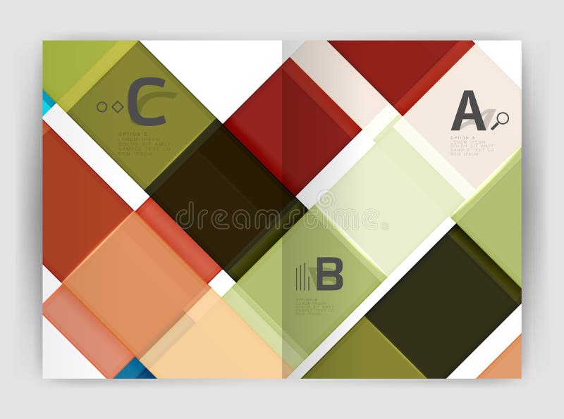 Squares and Rectangles A4 Brochure Template Stock Illustration ...