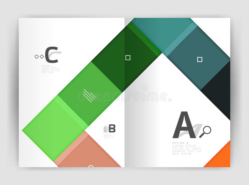 Squares and Rectangles A4 Brochure Template Stock Illustration ...