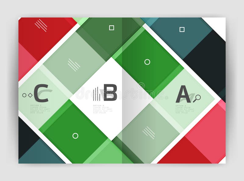 Squares and Rectangles A4 Brochure Template Stock Illustration ...
