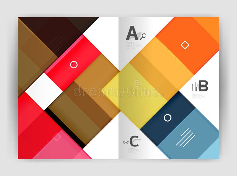 Squares and Rectangles A4 Brochure Template Stock Illustration ...