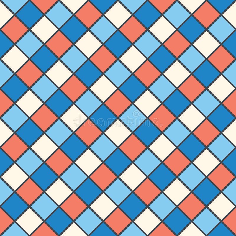 Squares Red, Blue, Cream Colour Stock Vector - Illustration of ...