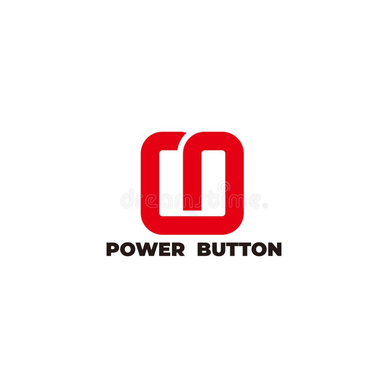 Squares Red Power Button Simple Logo Vector Stock Vector - Illustration of square, stop: 317036165