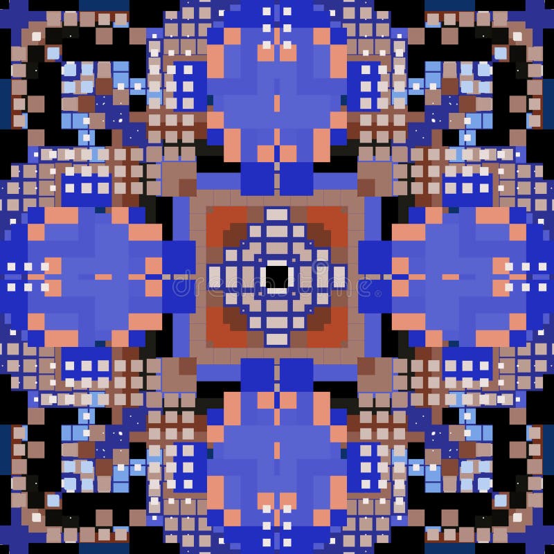 Mosaic Colorful Seamless Pattern. Digital Pixel Style Ornamental Vector ...