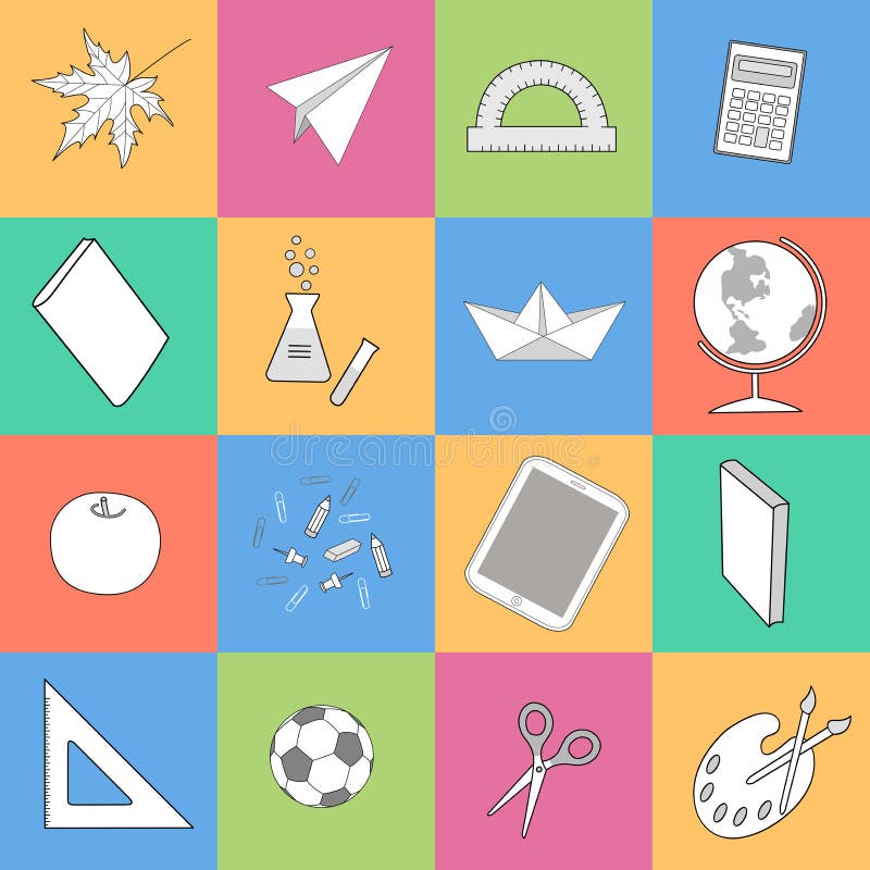 School pattern stock vector. Illustration of line, clip - 73585081