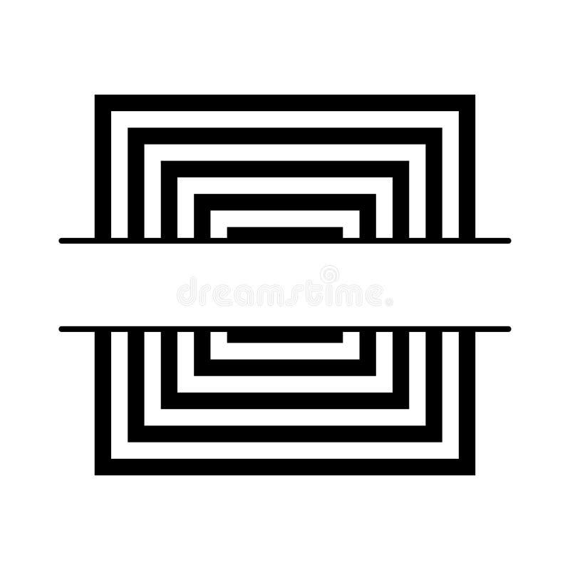 Squares Split Frame Monogram Design Stock Vector - Illustration of ...