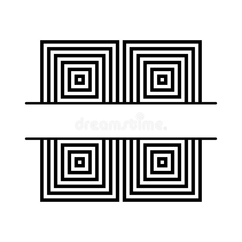 Squares Split Frame Monogram Design Stock Vector - Illustration of ...