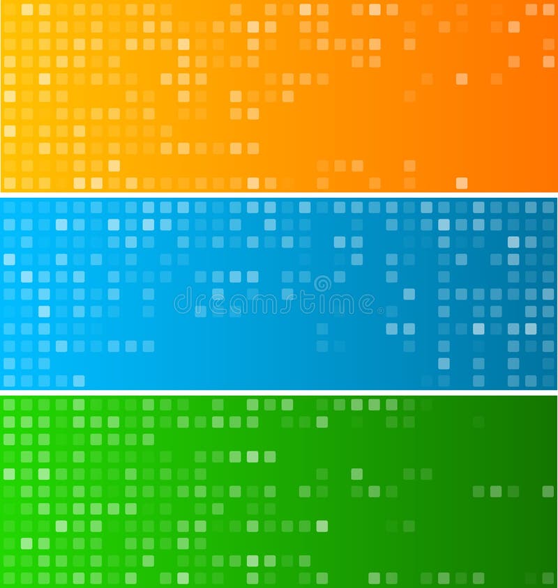 Squares Technology Banners. Stock Vector - Illustration of simple ...