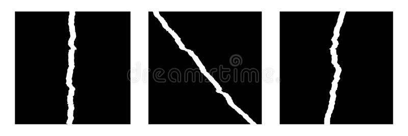 Squares Torn into Two Parts Isolated on White Background. Teared Paper ...