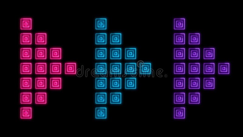 Squares of Triangle Shapes - Neon Lights - Squares Groups Flashing ...