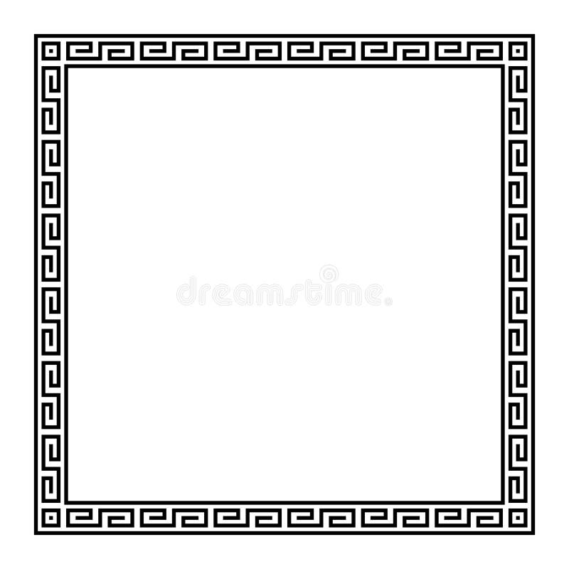Square Shaped Border with Meander Pattern Stock Vector - Illustration ...