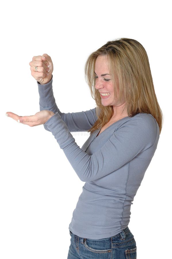 Girl Squashing Plastic Bottle Stock Photo - Image of concept, plastic ...