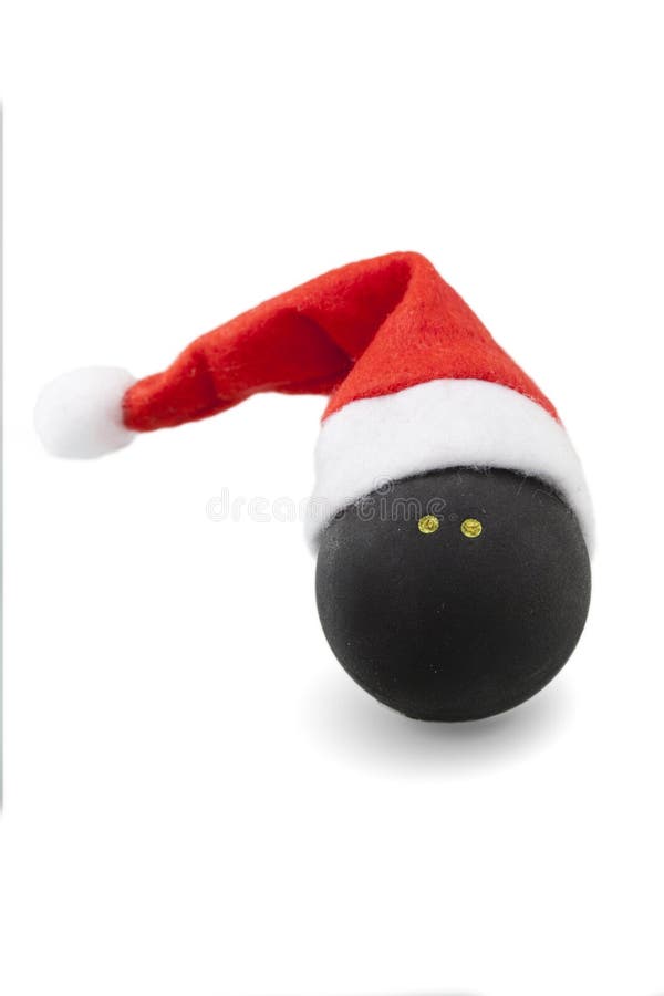 Squash ball with santa hat stock image. Image of squash - 45860631