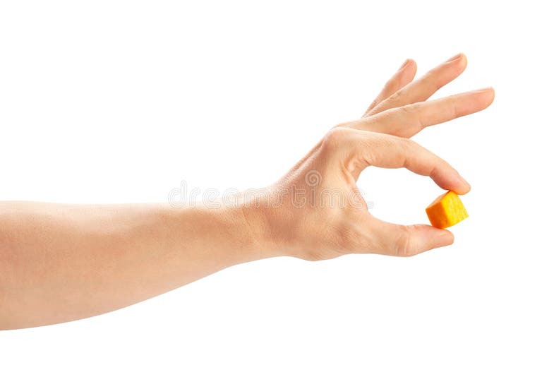 Squash chunk in hand stock photo. Image of nutrient - 391926456