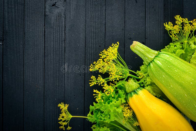 Squash and Herbs. Raw Vegetables Top View Stock Image - Image of ...