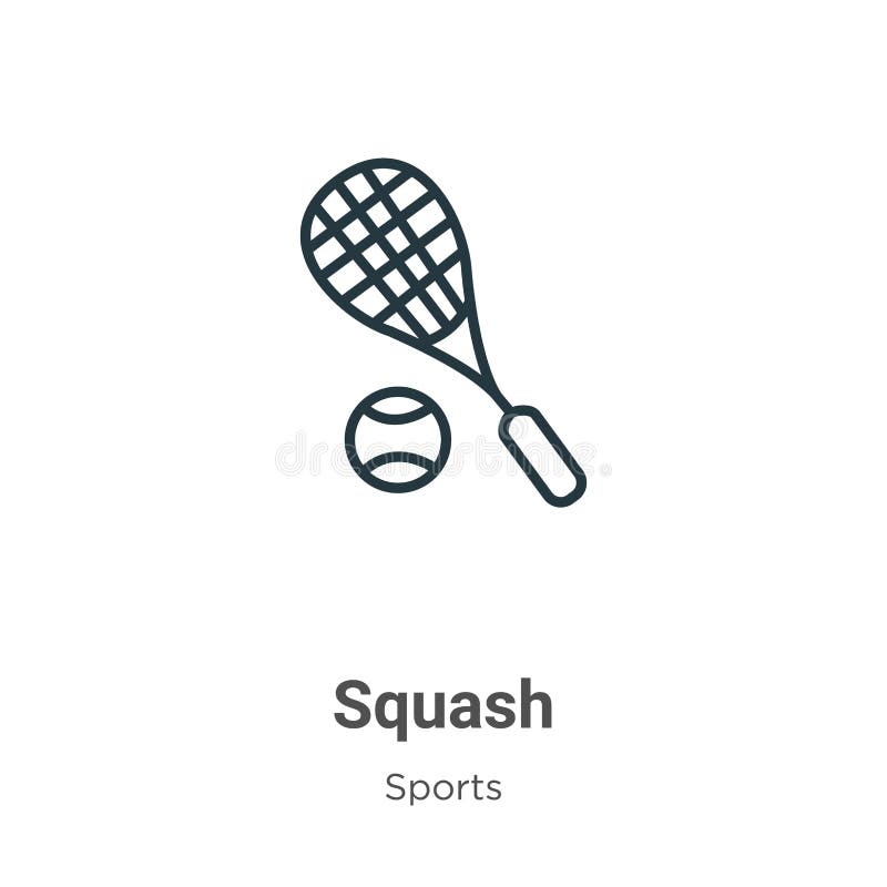 Squash Outline Vector Icon. Thin Line Black Squash Icon, Flat Vector ...