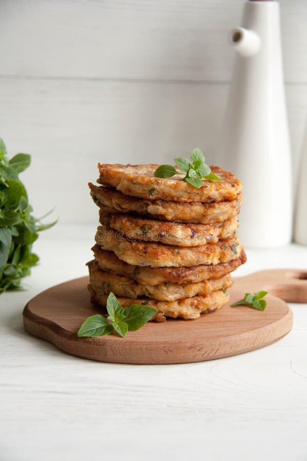 Squash pancakes with basil stock image. Image of idea - 108474407