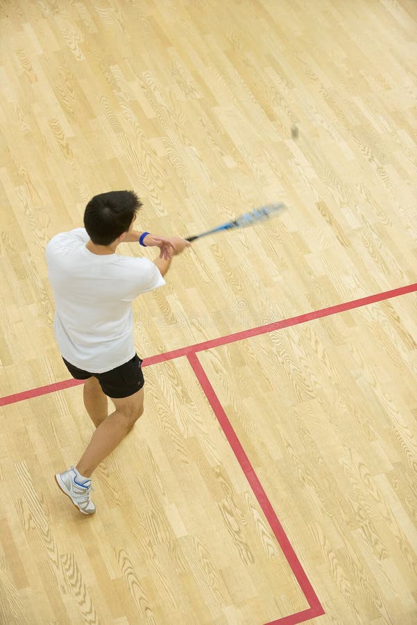 Young Man Playing Match of Squash Stock Photo - Image of action, match ...