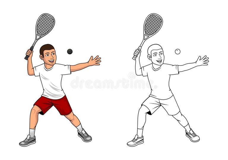 Squash Player Cartoon Stock Illustrations – 342 Squash Player Cartoon ...