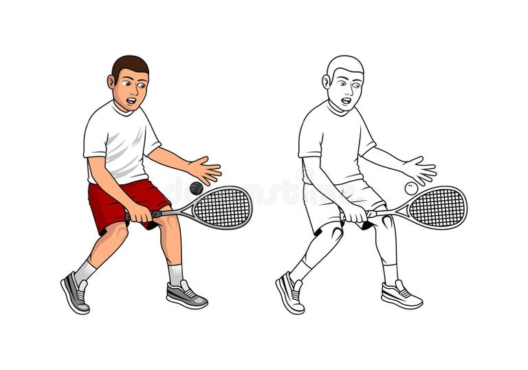 Squash Player Cartoon Stock Illustrations – 342 Squash Player Cartoon ...