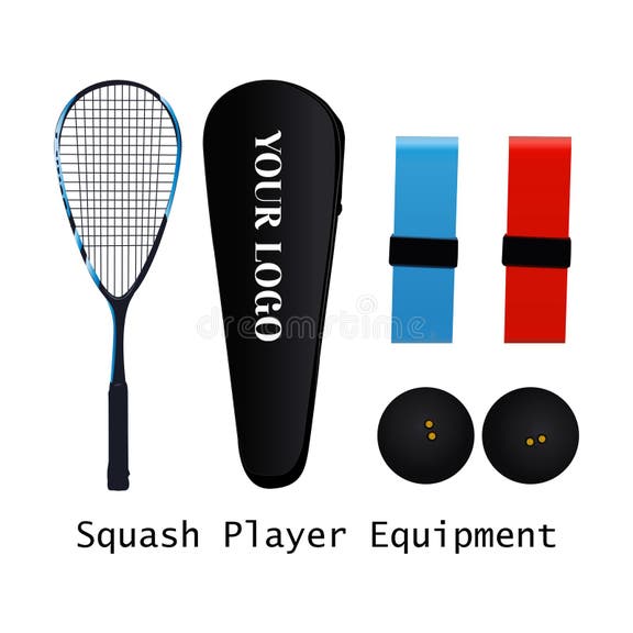 Squash Player Equipment Hand Drawn Illustration Vector Based Drawing ...