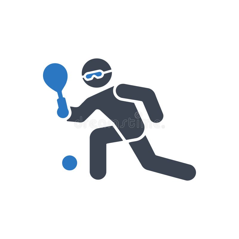 Squash Player Icon stock vector. Illustration of racquet - 375316294