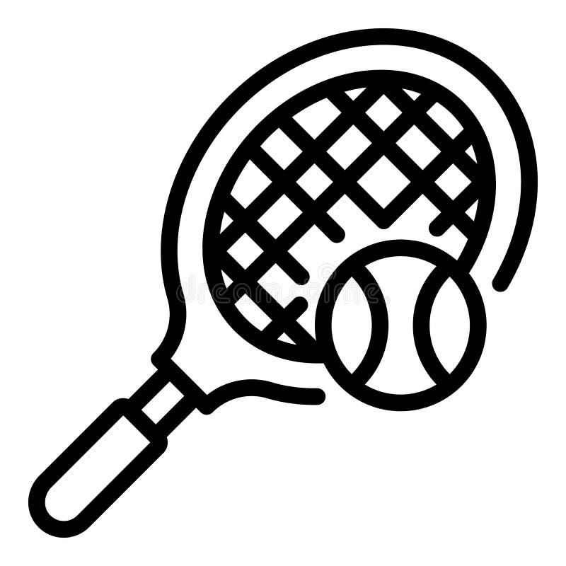 Squash Racket Icon, Outline Style Stock Illustration - Illustration of ...