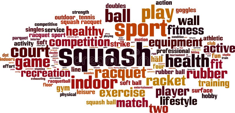 Squash word cloud stock vector. Illustration of game - 222902269