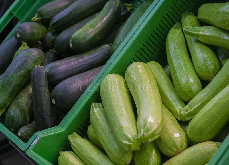 The Squash and Zucchini in the Boxes Stock Image - Image of delicious ...