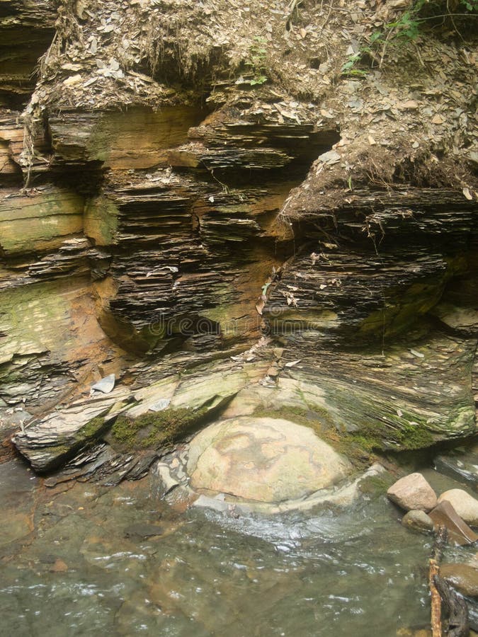 Squashed Concretion Center Stone Stock Image - Image of flakes, iron ...