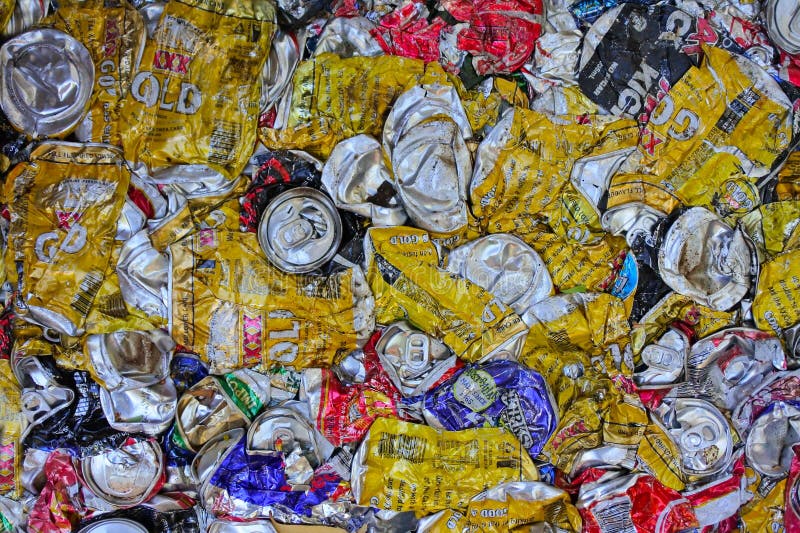 Squashed Drinking Cans in a Recycle Station Editorial Image - Image of ...