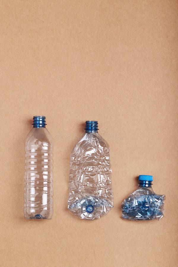 Squashed Plastic Bottles Collected To Recycling Stock Image - Image of ...