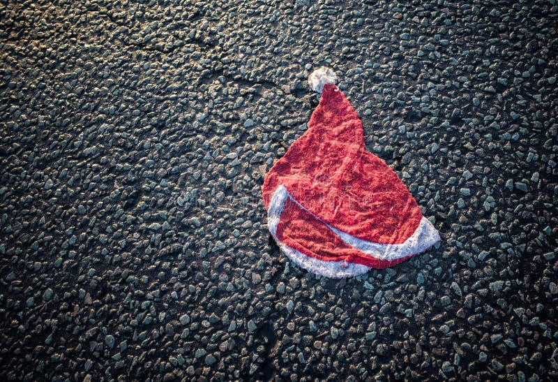 Squashed Santa Hat stock photo. Image of holiday, tyre - 297815526