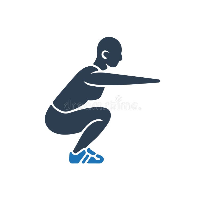 Squat Exercise Icon stock vector. Illustration of fitness - 384693303