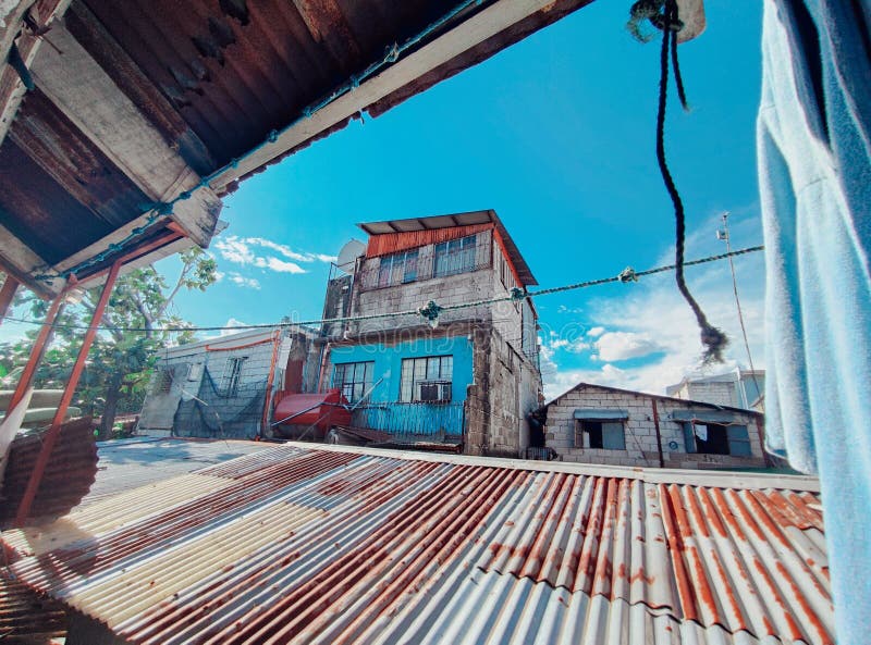 Squatter Area in Manila stock photo. Image of downtown - 227065760