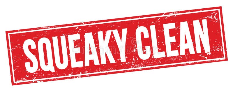 SQUEAKY CLEAN Text on Red Grungy Rectangle Stamp Stock Illustration ...