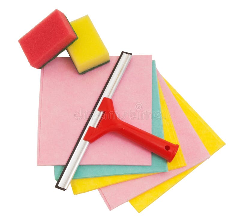 Squeegee Sponge Rag White Ready Spring Cleaning Stock Photos - Free ...