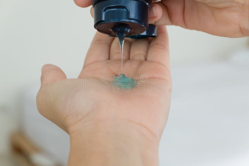 Squeeze the gel stock image. Image of hand, exfoliating - 67605479